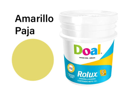 VINILICA-ACRILICA AMARILLO PAJA 19 LITRO 504 ROLUX DOAL - Ferretera la Fama