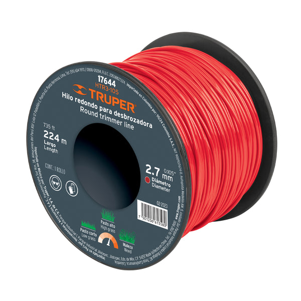 Hilo Nylon P/Desbrozadora TRUPER (HTR3-105) (17644) - Ferretera la Fama